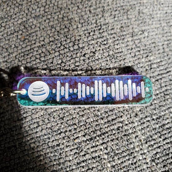 Spotify Code Keychain Spotify Song Personalized Keyring Music Scan Code ...