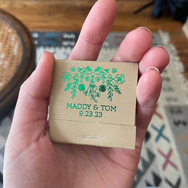 Personalized Matchbooks Custom Roses Design - Wedding Favor Matches ...