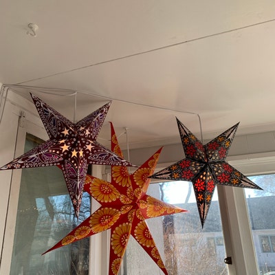 FROZEN Snowflake Star Light Lantern , Folding Paper Light, Lamp Night ...