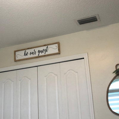 Be Our Guest Wood Sign Framed Sign Guest Room Decor Bedroom Decor ...
