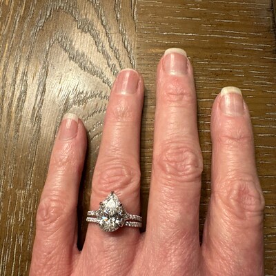 2 Carat Oval Lab Grown Hidden Halo Engagement Ring / Oval CVD Diamond ...