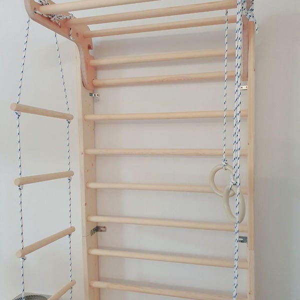 Wooden Stall Bars Adjustable Pull up Bar, Wall Bars Stall Bars Mounted ...
