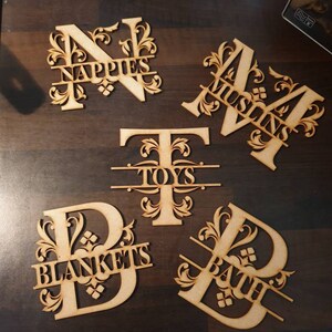 Personalised Wooden MDF Monogram Letters Craft Blank Shape Wedding ...