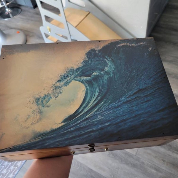 Blue Ocean Wave Memory Box - Etsy