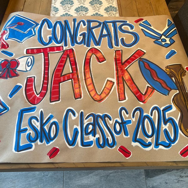 Custom Graduation Banner - Personalized Party Decor - Graduation Sign ...