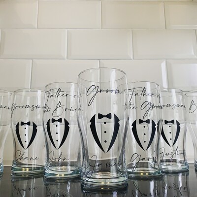 Personalised Pint Glass / Best Man Glass / Groomsman Gift / Wedding ...
