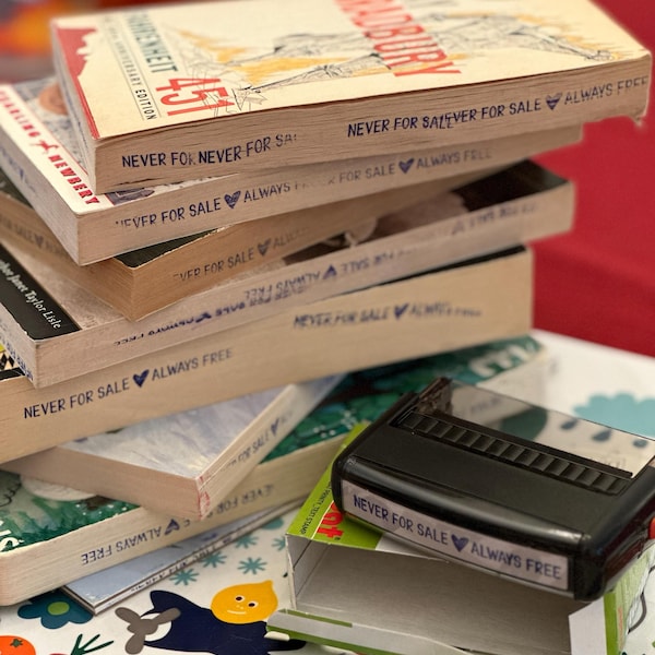 Lending Library Stamp , Always Free Never for Sale, Property of Side ...