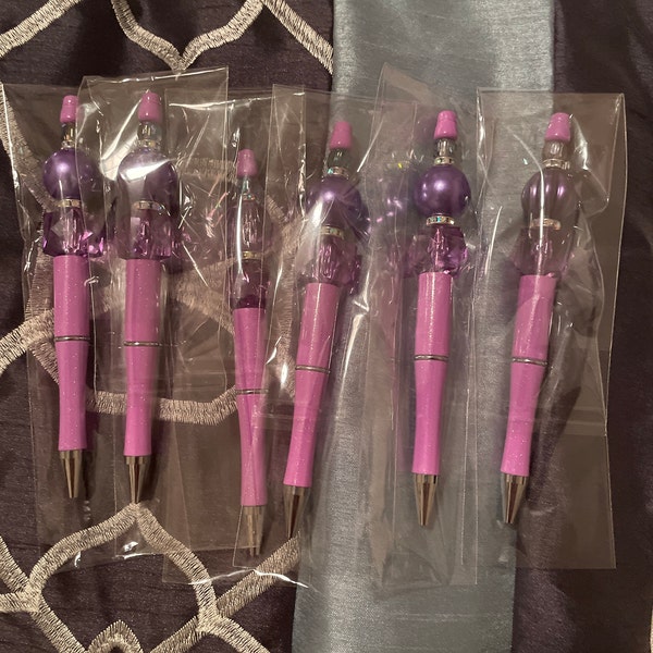 Beautiful Lavender Beaded Ink Pens That Are Refillable, Great ...