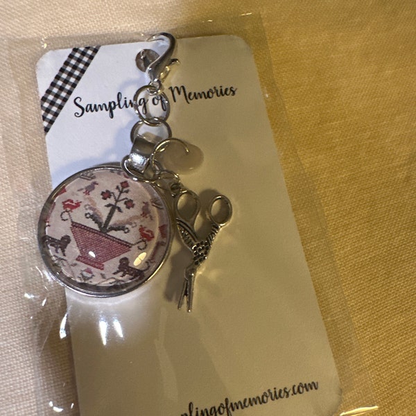 Santa With Sheep - Thread Keep - Scissor Fob - Needleminder - Zipper ...