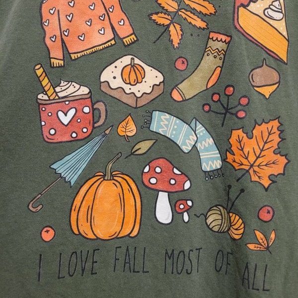 Comfort Colors Retro Fall T-shirt: Vintage Autumn Doodles - Etsy