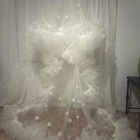 Chapel Cape / Ruffle Wedding Cape / Wedding Cape Veil / Tulle Cape ...