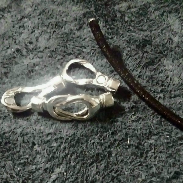 4MM End Cap Clasp, Magnetic Double Loop End Caps, Infinity Loop, THREE ...