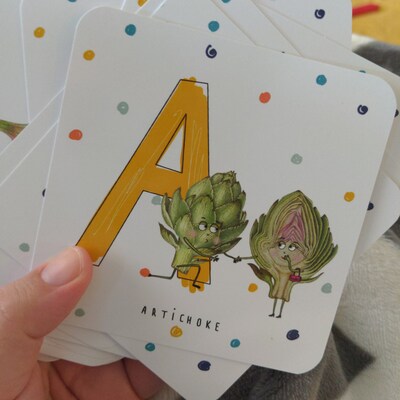 Cute Alphabet Flash Cards Set Nursery Wall Cards Food - Etsy