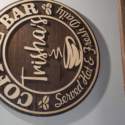 Personalized Coffee Bar Sign Custom Coffee Bar Sign Coffee Bar Décor ...