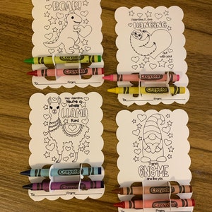 Valentine Coloring Cards SVG File D060 Svg Dxf & Pdf Crayon Holder ...