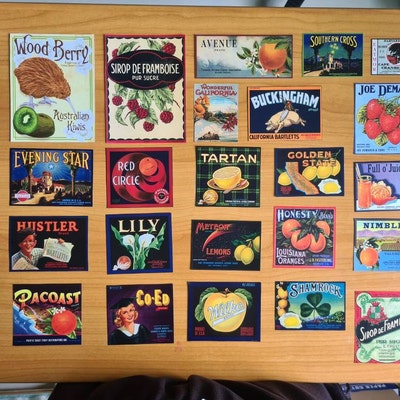 Vintage Crate Label, Digital Labels, Collage Sheet, Embellishments ...