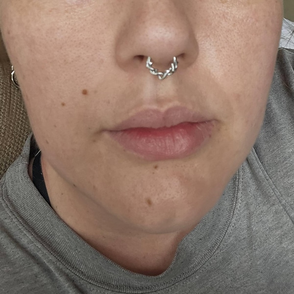 Spiked Septum Ring Punk Nose Ring Piercing 16G Cartilage Hoop Earrings ...