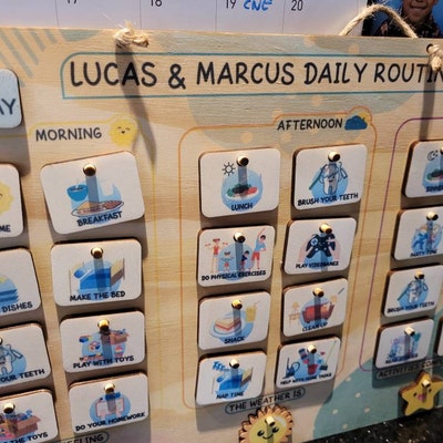 Wooden Daily Routine Board, My Daily Routine, Child's Routine, Task ...