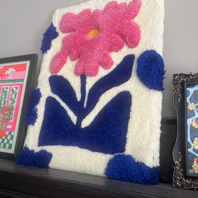 Waves in a Circle, Blue Wave Rug, Tufting Rug and Abstract Shapes ...