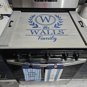 Custom Stove Cover for Gas or Electric Stoves Noodle Board Kitchen ...