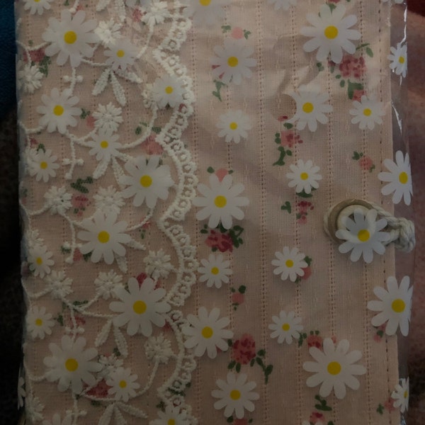 Pink Flower Lace Notebook Original Fabric Journal A5 A6 Handmade Floral ...
