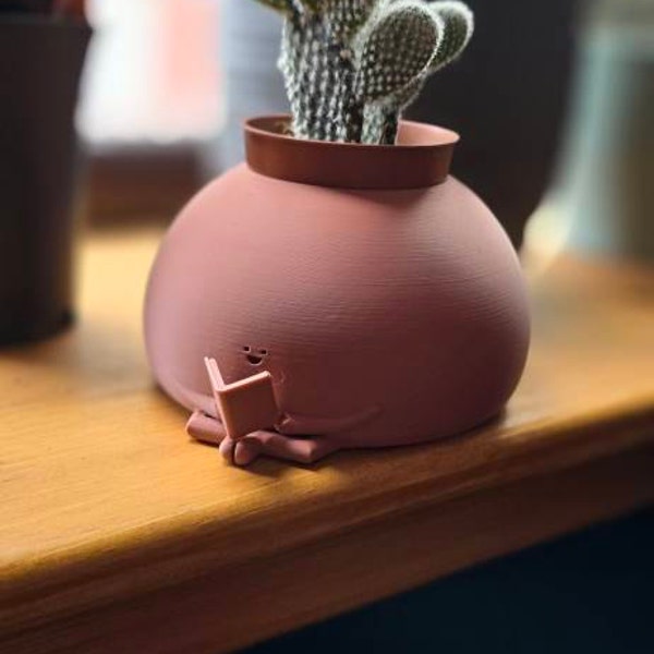 Reading Pot | Book Pot | Cute Plant Pot | Plant Pot | Sitting Planter ...