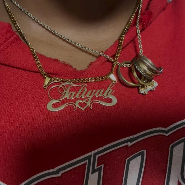 14K Gold Filled Name Name Necklace, Custom Name Necklace, Cuban Name ...