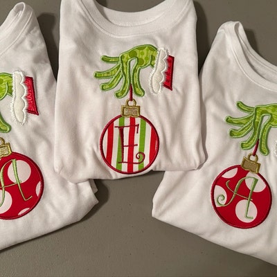 Green Monster Hand Monogram Applique Digital Machine Embroidery Design ...