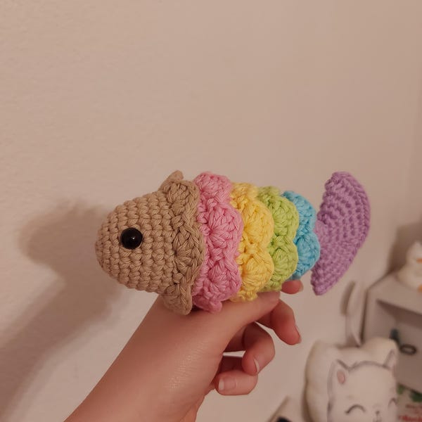 Rainbow Fish Crochet Pattern (PDF) Colorful Fish Amigurumi, Crochet ...