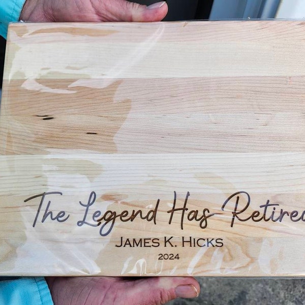 The Legend Has Retired. Personalized Cutting Board - Retirement Gift ...