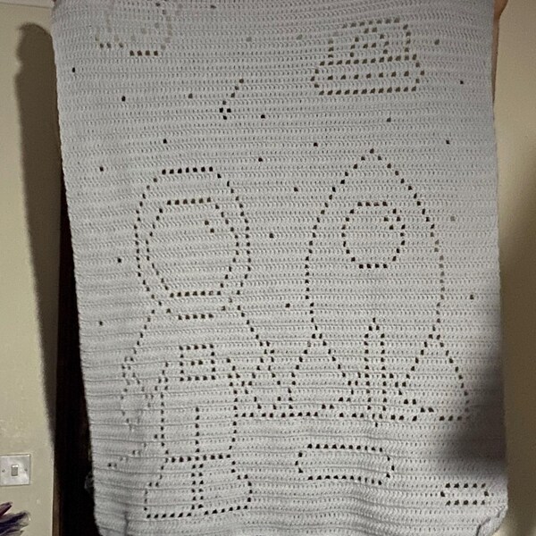 Dinosaur Filet Crochet Baby Blanket PDF Pattern - Etsy