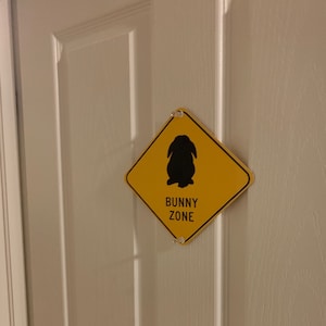 Lop Bunny Zone Pet Rabbit Sign, Aluminum, 6, Glossy Black on Caution ...