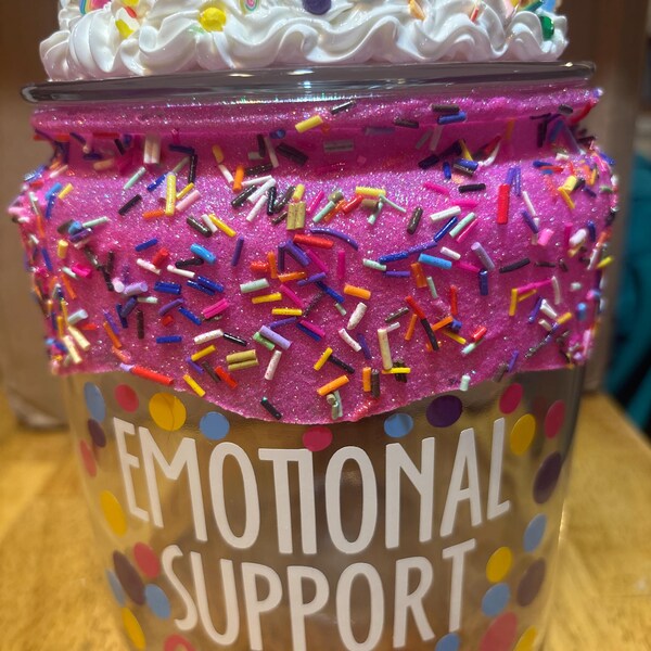 Personalized Funny Glass Candy Jar for Emotional Support, Custom Office ...