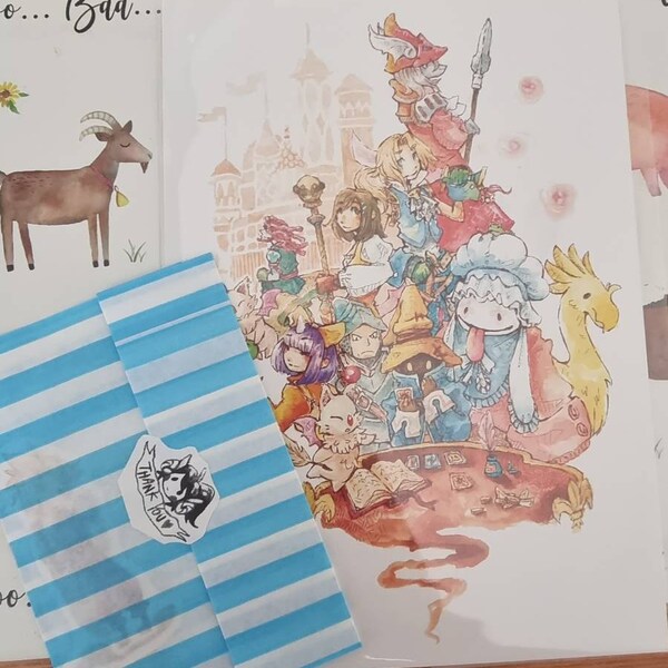 A4 / A5 Final Fantasy IX Art Print - FF9 Zidane, Vivi, Garnet, Eiko ...