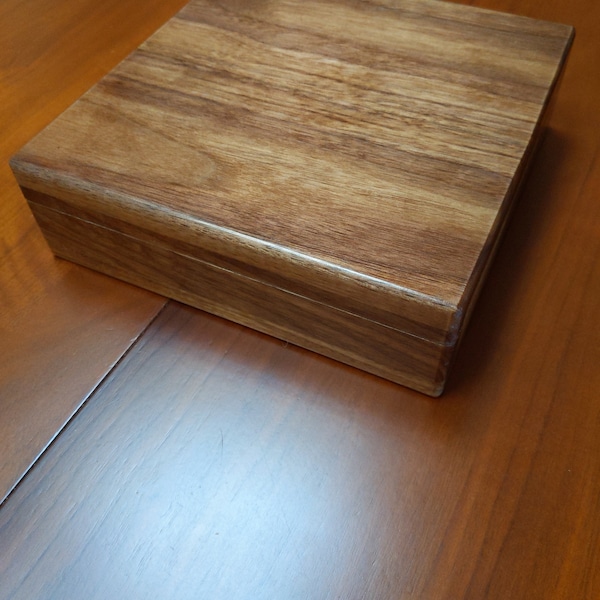 Classic Wooden Box With Lid Made From Solid Walnut, Multi Purpose Wood ...