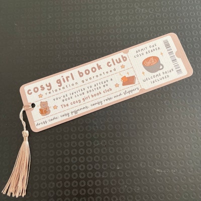 Cosy Girl Book Club Coffee and Book Lover Bookmark Fall Bookmark Autumn ...