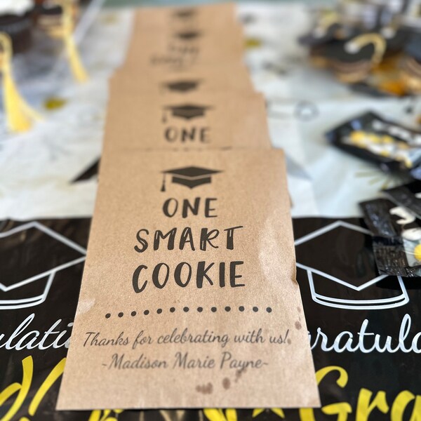 One Smart Cookie Bags, Graduation Party Favors, Cookie Buffet Bags ...