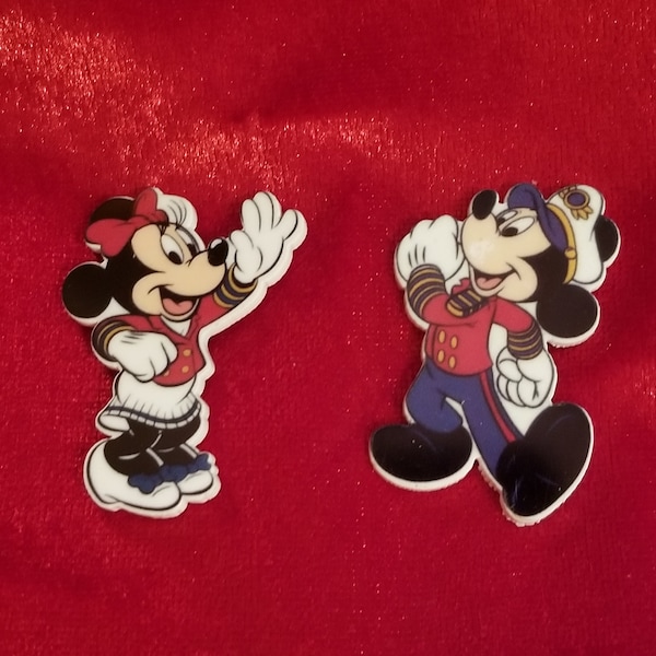 Captain Mickey & Minnie Mini Magnets - Disney Cruise Fish Extender Gift ...