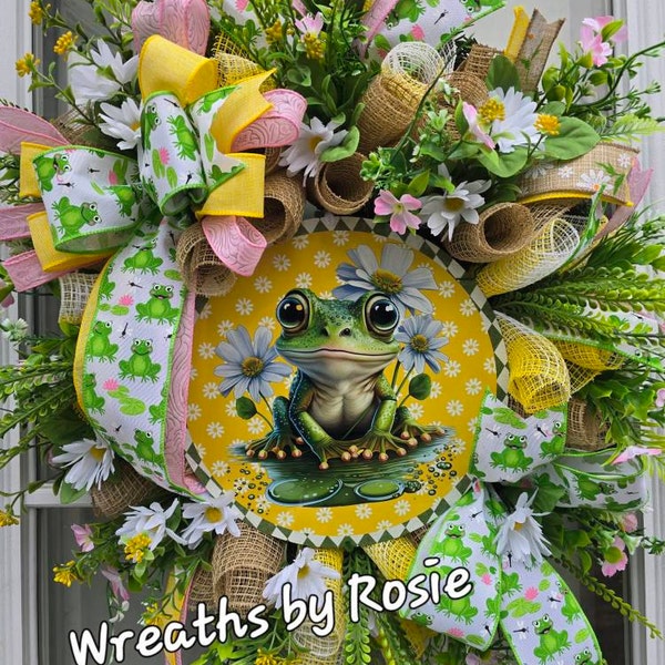 Round Frog Wreath Sign, Metal Wreath Sign, Signs for Wreaths, Door ...