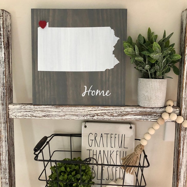 All States Available, Rustic Hand Painted home State Wood Sign ...