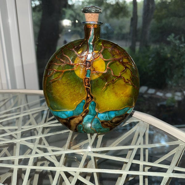 Colorful Hand Painted Gifts Glass Vases, Vases of Color, Bold Color ...