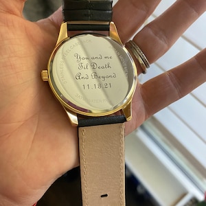 Custom Engraved Personalized Mens Wrist Watch Gold Black - Etsy