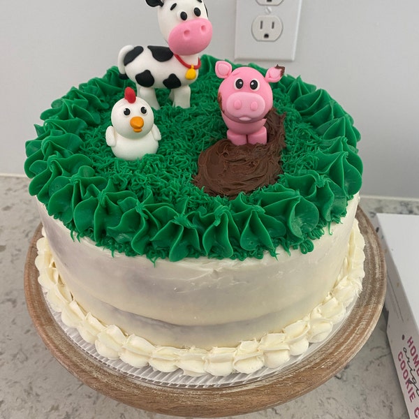 Fondant Farm Animals - Fondant Farm Cake Topper Fondant Pig Cow Sheep ...