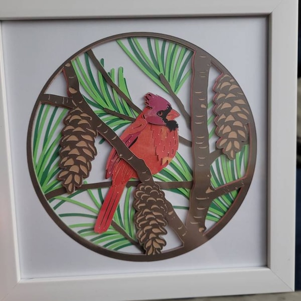 CARDINAL Svg - 3D Christmas Svg - WINTER Shadow Box Svg - for Cricut ...