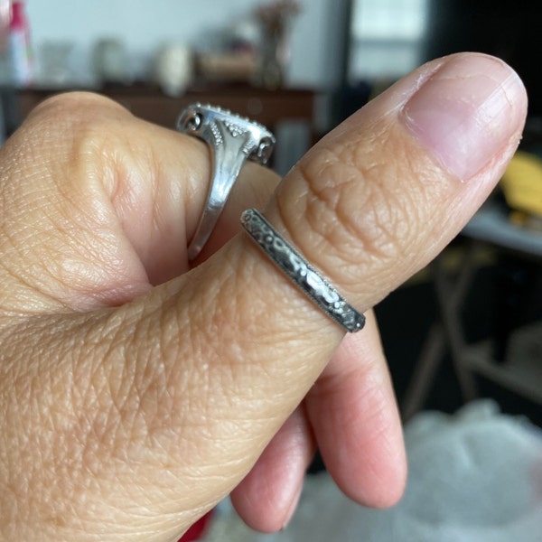 Personalized Ring Secret Message Ring Sterling Silver Ring Diamond ...