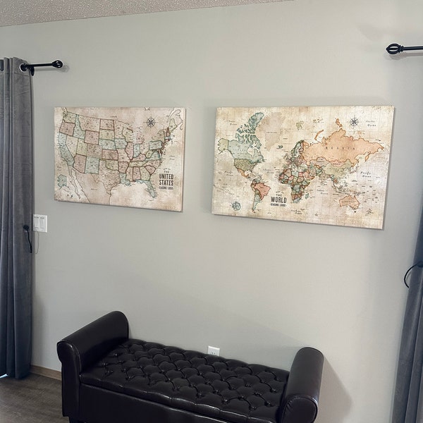 Push Pin Map, Custom Map Gift, Travel Memories Gift, Custom Wedding Map ...