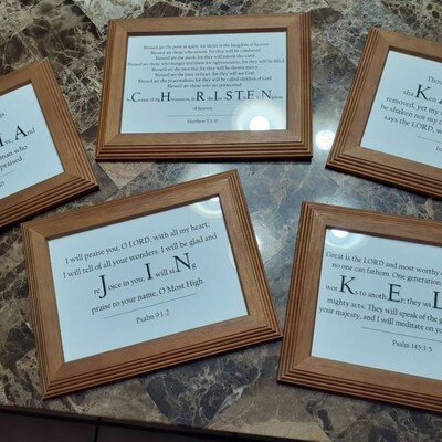 Personalized Scripture Verses Signs, Unique Gift, Frame Insert ...