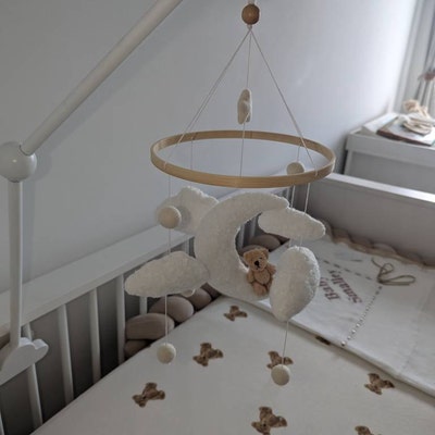 TEDDYS DREAM Cot Mobile, Boucle Cot Mobile, Cloud Mobile, Neutral ...