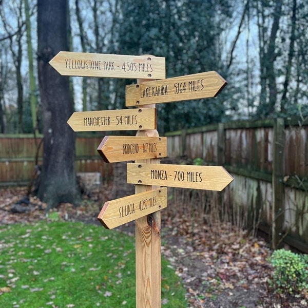 Personalised Garden Signpost Signs - Etsy UK