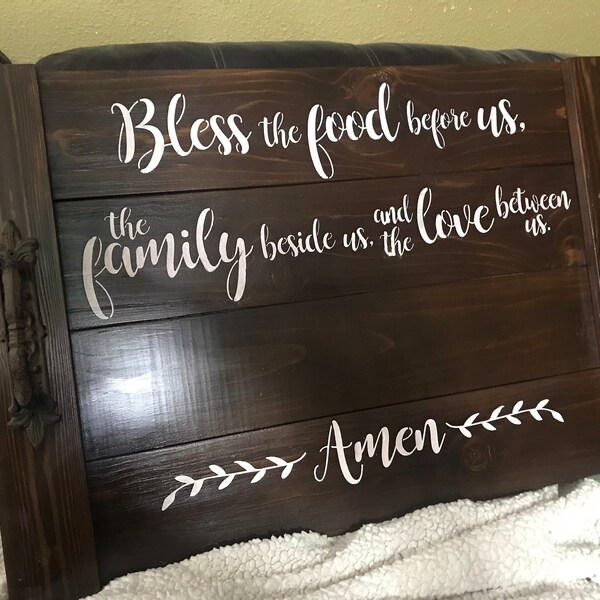 Farmhouse Stencil / Bless the Food Stencil / Blessing Stencil / Bless ...